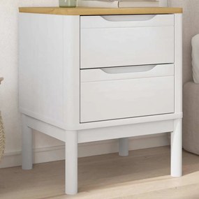 vidaXL Noční stolek bílý 45 x 39 x 57 cm masivní borové dřevo [374003]