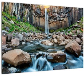 Obraz - Vodopád Svartifoss, Island (70x50 cm)