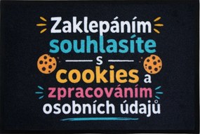 Mercury Flooring, Rohožka Zaklepáním souhlasíte s cookies 40x60 cm, 40x60, černá