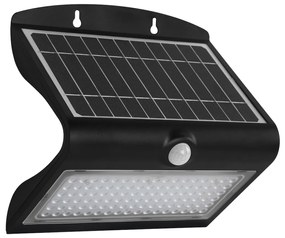 Exteriérové ​​solární nástěnné LED svítidlo Butterfly, 1x LED 6,8w, černá, pohybový senzor