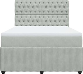 Box spring postel s matrací světle šedá 140x200 cm samet 3294664