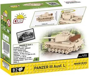 COBI 3090 II WW Panzer III Ausf L / 82 kostek / 1:72 / od 6 let
