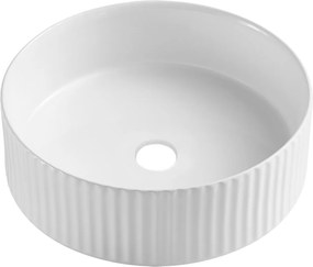 Invena Invena, kulaté keramické umyvadlo 360x360x120 mm, bílá lesklá, INV-CE-63-001-C