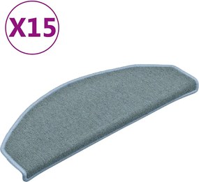 Schodové rohože 15 ks 65 x 24 x 4 cm mořská modrá půlkulaté velké 322363