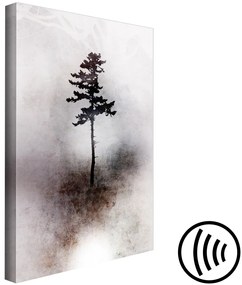 Obraz Vysoký strom (1-dílný) - rostlinná krajina na šedohnědém pozadí