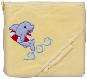 Scarlett Froté ručník - delfín s kapucí Žlutá