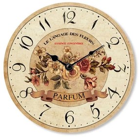 Nástěnné hodiny dřevěné Parfum 15 cm (ISABELLE ROSE)