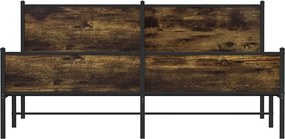 Kovový rám postele bez matrace kouřový dub 183 x 213 cm 3301388