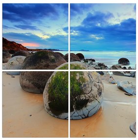 Obraz na plátně - Balvany na pláži  - čtverec 307D (60x60 cm)