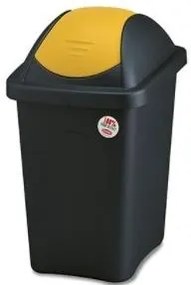 Plastový odpadkový koš Stefanplast MULTIPAT 30 l, černý-žluté víko