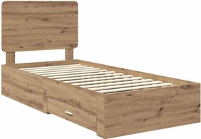 Rám postele s čelo Artisanový dub 90 x 200 cm Kompozitní dřevo 3412836