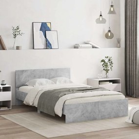 Rám postele s čelem a LED osvětlením betonově šedý 140 x 200 cm 3207612