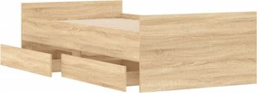 Rám postele se zásuvkami dub sonoma 90 x 200 cm 3207373
