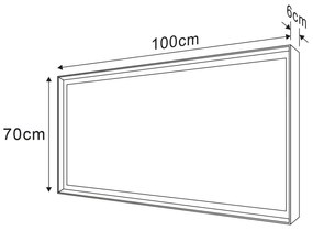 Sapho SORT zrcadlo s LED osvětlením 100x70cm, černá mat ST100