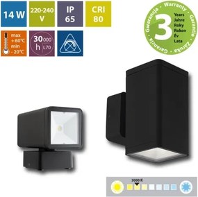 LED svítidlo McLED Verona 2S 14W 3000K IP65 černá ML-518.019.19.0