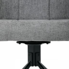 Židle jídelní šedá látka černé kovové nohy otočná 90° DCH-T1122 GREY2