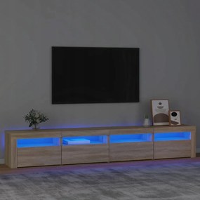 Fionshop 263588265 Tv skříňka s Led osvětlením dub sonoma 240x35x40 cm