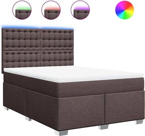 Box spring postel s matrací tmavě hnědá 140x190 cm textil 3292800