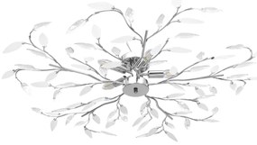 vidaXL Marketos Stropní svítidlo s akrylovými lístky pro 5 žárovek E14 bílé