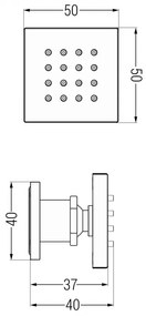 Mexen Sprchová boční tryska, grafitová, 79360-66