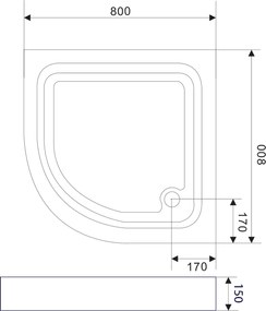 Aqualine BTTR80 sprchová vanička 80 x 80 x 15 cm akrylát