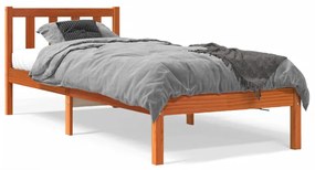 Rám postele voskově hnědý 100 x 200 cm masivní borovice