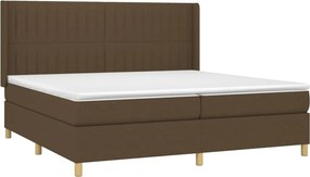 Box spring postel s matrací tmavě hnědá 200x200 cm textil 3132180