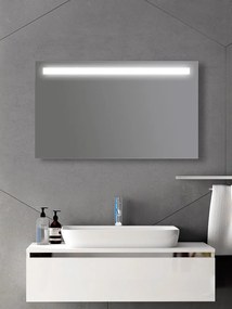 Amirro Zrcadlo na zeď chodbu do pokoje ložnice předsíně koupelny LUNA - 100 x 60 cm s LED podsvíceným pruhem 902-029