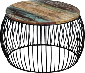 vidaXL Konferenční stolek kulatý masivní recyklované dřevo 68 x 37 cm [243300]