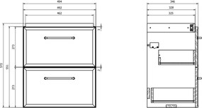 Cersanit S1021-007-Závěs. koup. skříňka pod umyvadlo MILLE SLIM 50x35 cm mintová