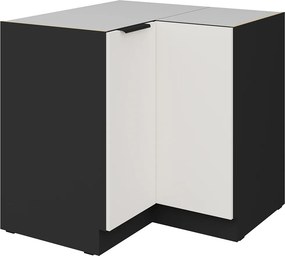 ARIA wb | dolní skříňka 90x90 DN 2F rohová s policí | 90x90 cm | černá/bílá
