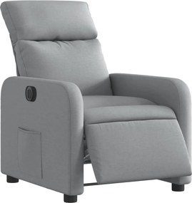 Elektrické polohovací křeslo světle šedé textil 3206681