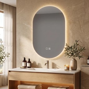 HOMCOM LED koupelnové zrcadlo 50 × 70 cm s Bluetooth