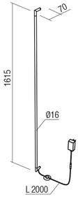 Redo 01-2793 nástěnné LED svítidlo Stick černé, 36W, 3000K, 161cm