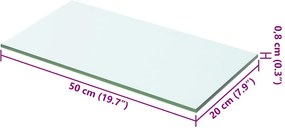 Policové desky 2 ks sklo čiré 50 x 20 cm 3051559