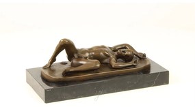 Erotická bronzová socha - Ležící nahý muž 2