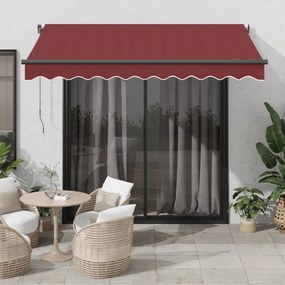 Automatická zatahovací markýza s LED burgundská 350 x 250 cm 3310185