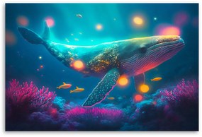 Obraz na plátně, Kouzelná velryba - 120x80 cm