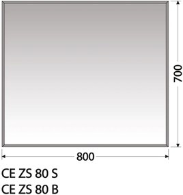 INTEDOOR Centino zrcadlo v hliníkovém rámu s LED osvětlením CE ZS 80 S/B