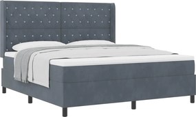 Postel s boxspringem s matrací Tmavě šedá 180 x 200 cm samet 3341967