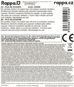 RAPPA Motorová pila se zvukem a světlem / 3x AA baterie (nejsou součás