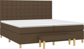 Box spring postel s matrací tmavě hnědá 200x200 cm textil 3137504