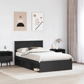 Rám postele s čelo Černá 135 x 190 cm Kompozitní dřevo 3407887