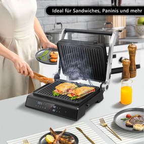 Costway 3-v-1 1800 W Panini lisovací gril s nepřilnavými deskami elektrický gril