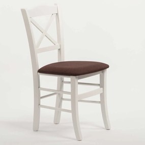 Stima Židle CLAYTON s čalouněným sedákem Odstín: Bílá, Látky: LUX hnědá 12