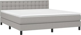 Box spring postel s matrací světle šedá 160 x 200 cm textil 3140385
