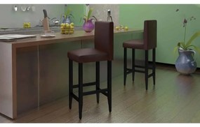vidaXL Barové stoličky 4 ks tmavě hnědé umělá kůže