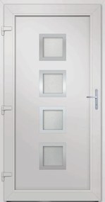vidaXL Vchodové dveře bílé 108 x 208 cm PVC [3187854] Barva: bílá zvenku / bílá uvnitř