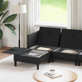 Sada nábytku do obývacího pokoje 5 ks Černá Textil 3413811