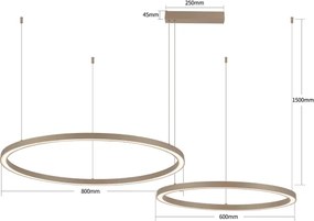 Brilagi - LED Stmívatelný lustr na lanku PORTOFINO LED/98W/230V béžová + DO